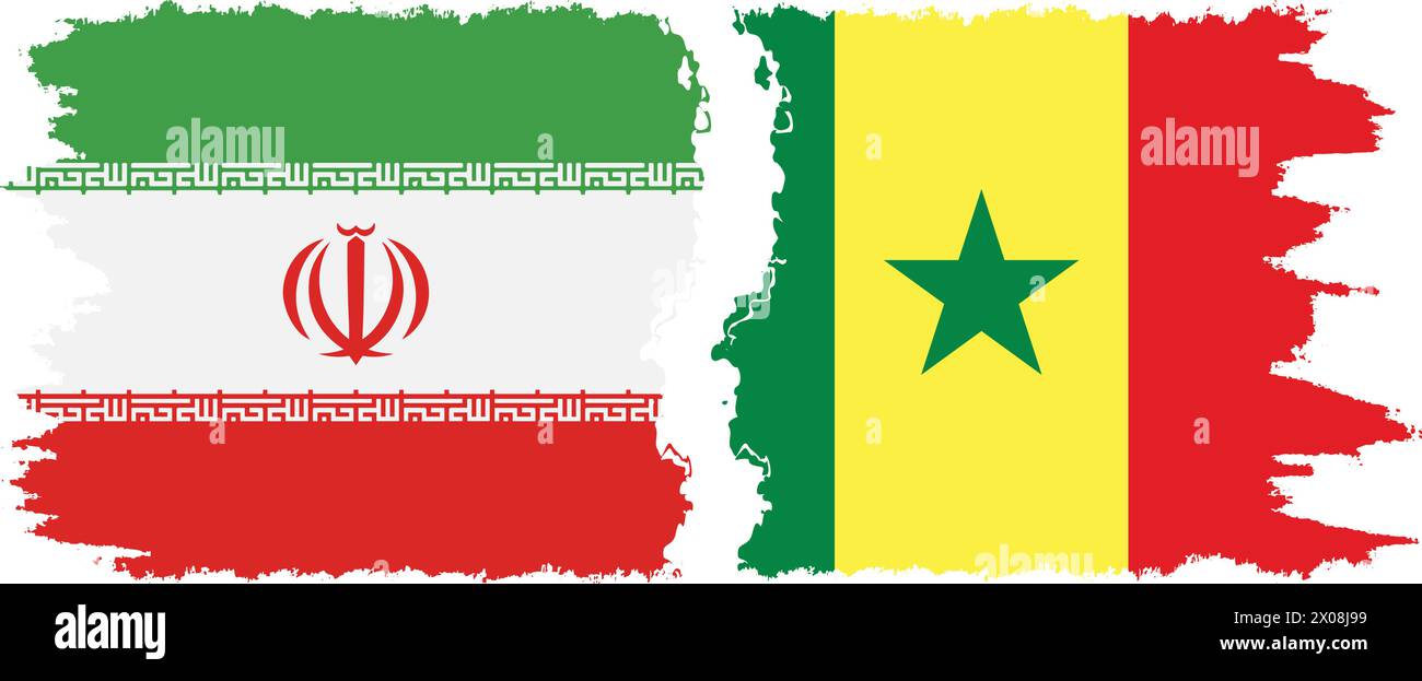 Senegal and Iran grunge flags connection, vector Stock Vector Image ...
