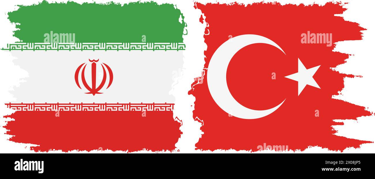 Turkey and Iran grunge flags connection, vector Stock Vector Image ...