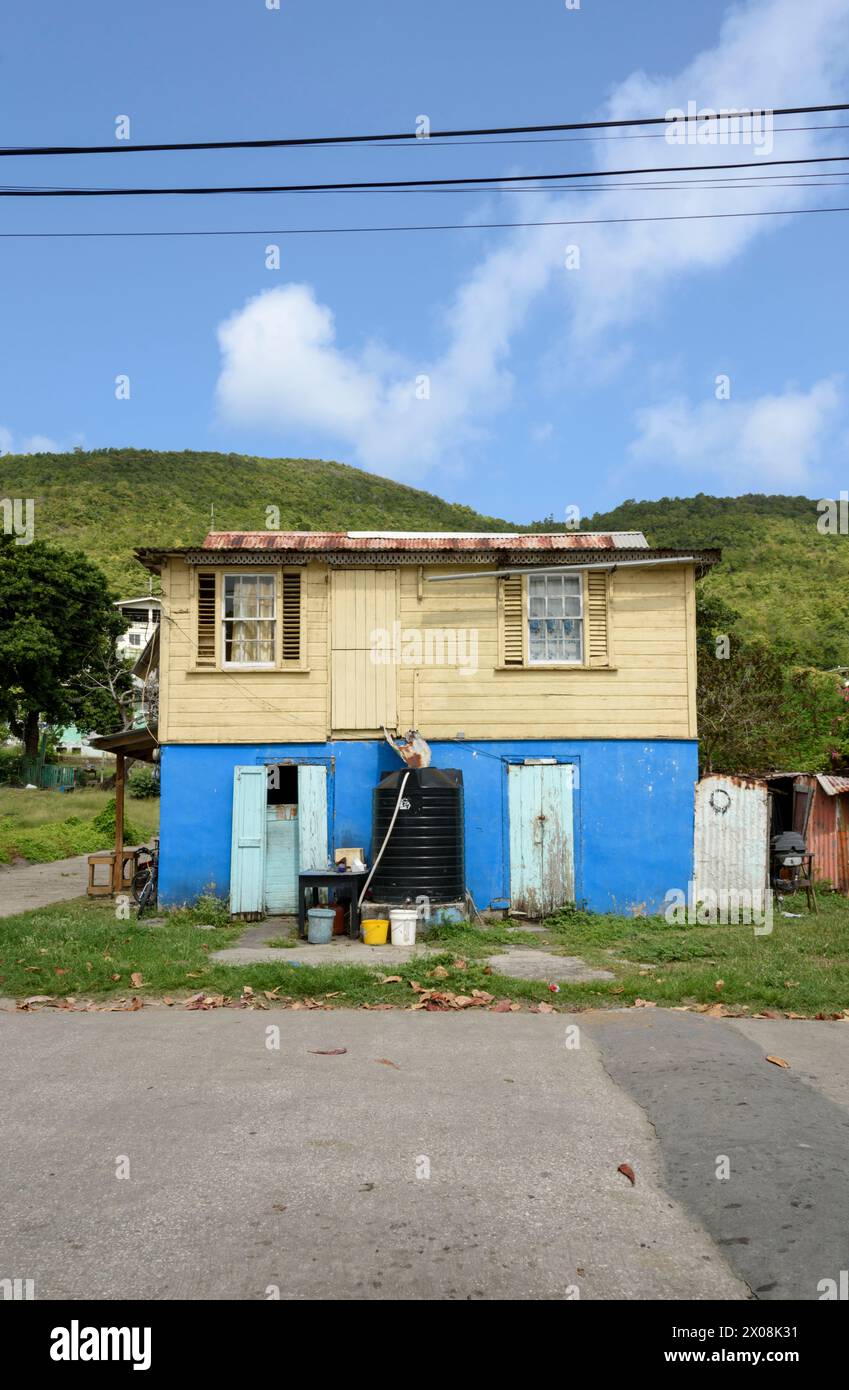Traditional wooden building, Port Elizabeth, Bequia Island, St Vincent ...