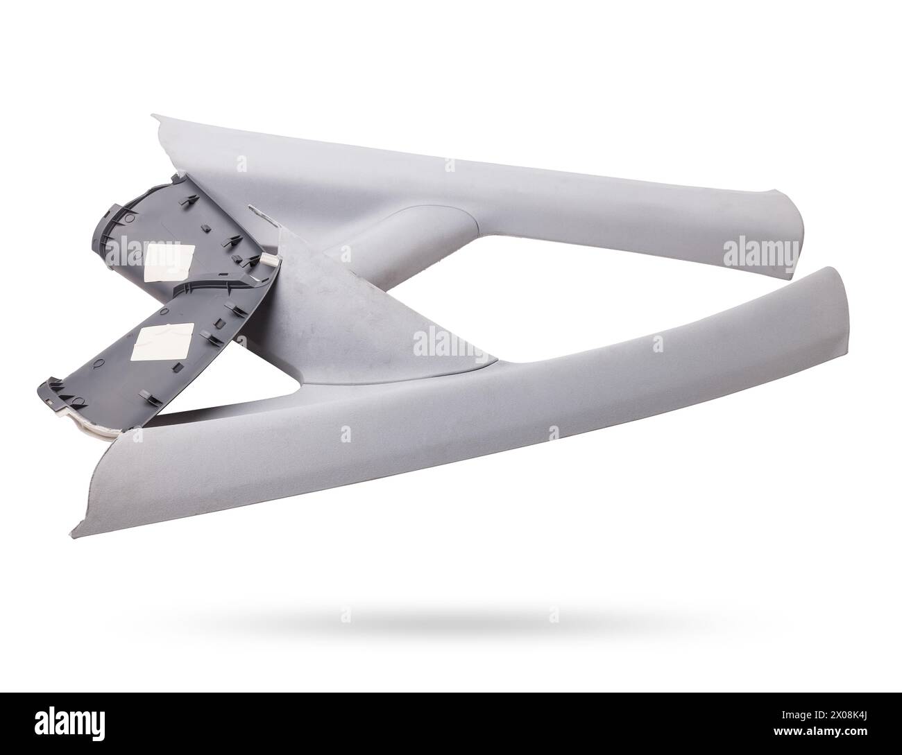 Gray front pillar trim - car interior part and element on white ...