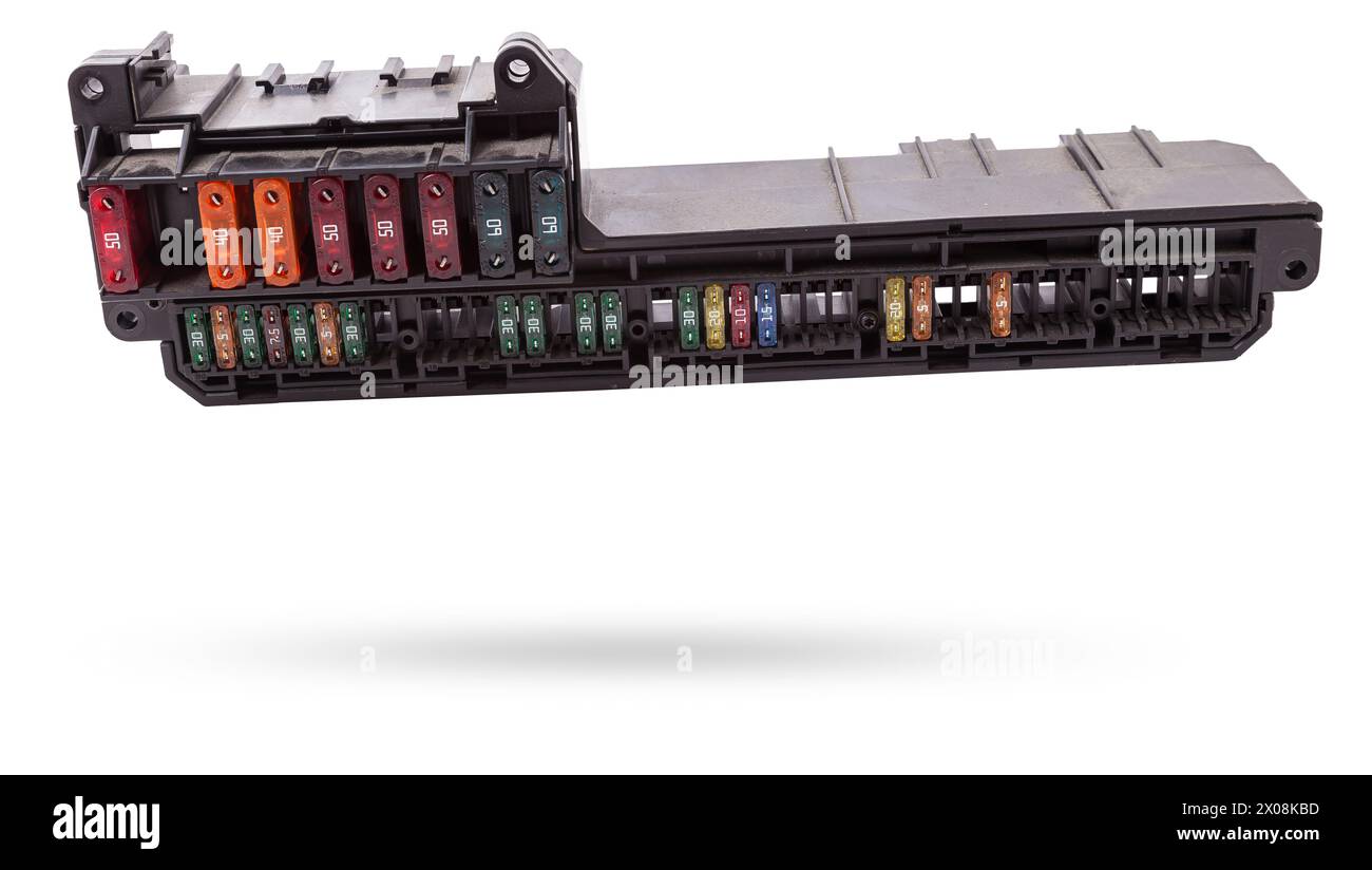 Automotive fuses box in different colors and each color is responsible ...