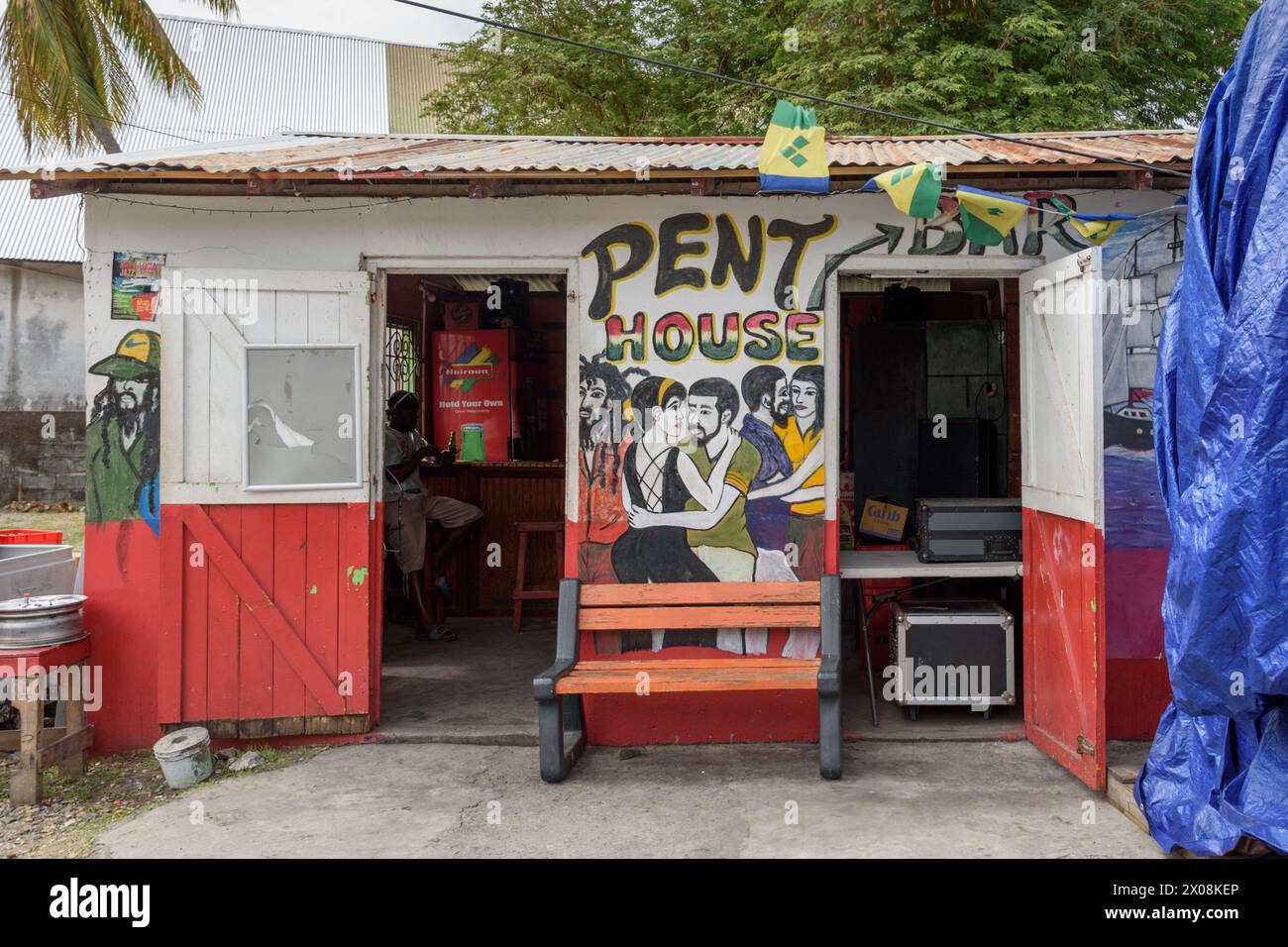 Colourful painted Penthouse bar, popular for music and dancing in the ...