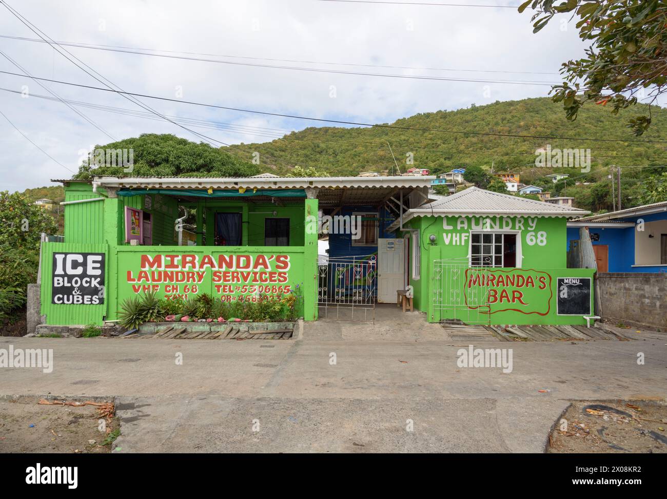 Miranda's bar, restaurant and laundry service, Port Elizabeth, Bequia ...