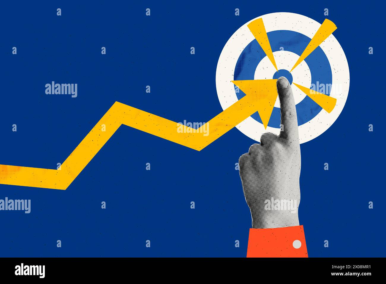 Achieve goal concept art collage vector illustration Stock Vector Image ...