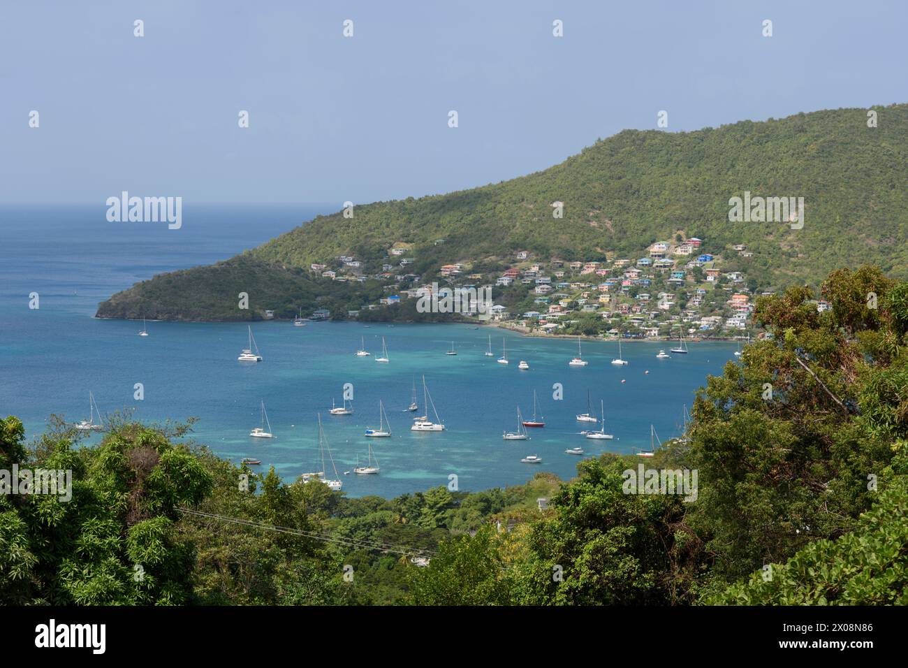 View of Admiralty Bay, Bequia Island, St Vincent & the Grenadines ...