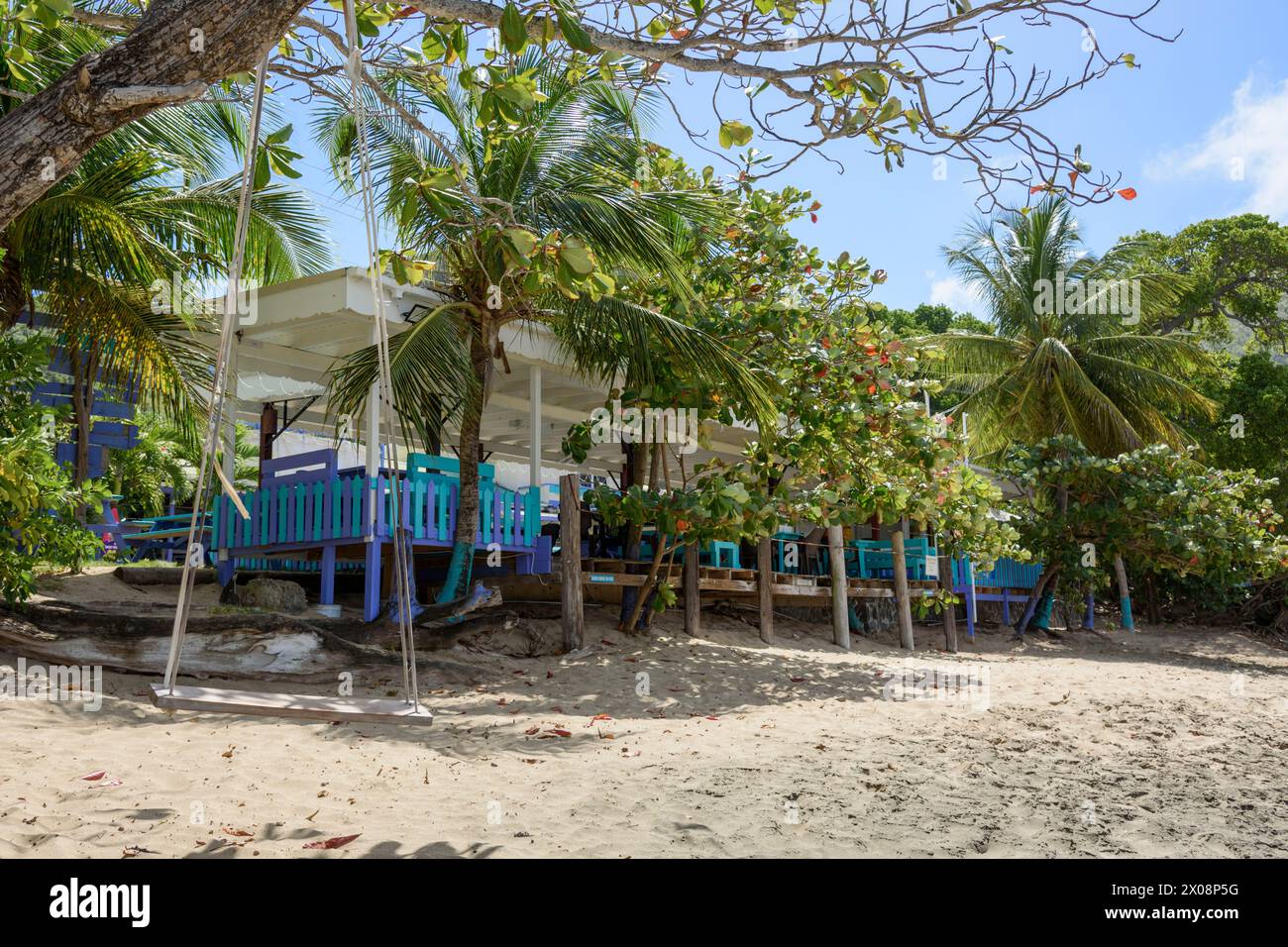 Keegan's beachside bar and restaurant, Lower Bay beach, Bequia Island ...