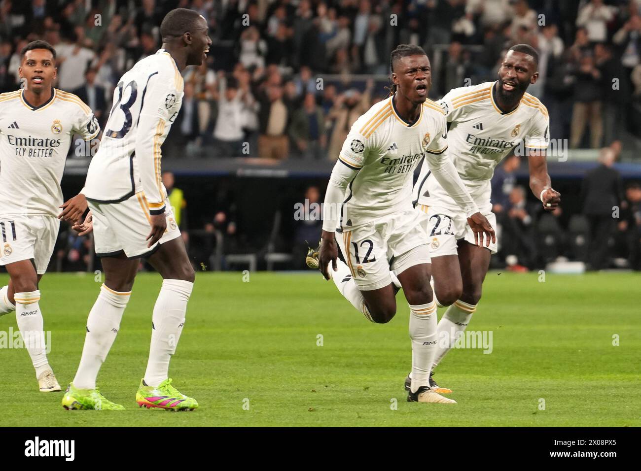 Eduardo Camavinga of Real Madrid celebrates his goal during the UEFA ...