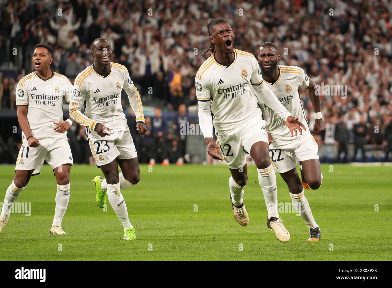 Eduardo Camavinga of Real Madrid celebrates his goal during the UEFA ...