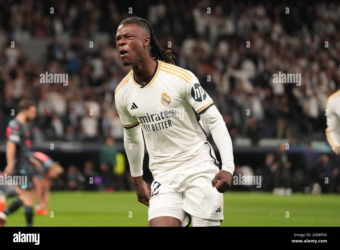 Eduardo Camavinga of Real Madrid celebrates his goal during the UEFA ...