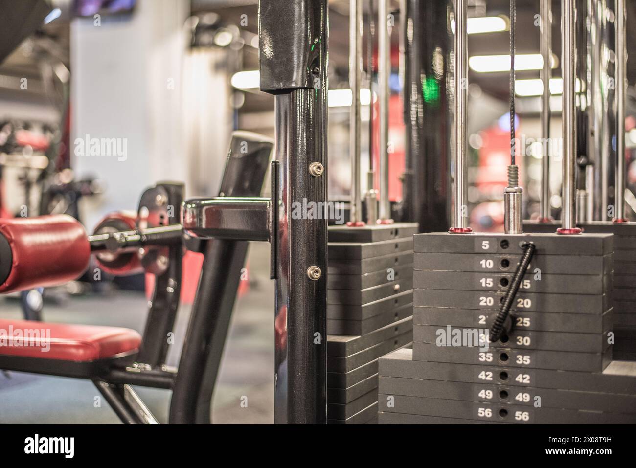 Bars on weight-lifting machine Stock Photo - Alamy