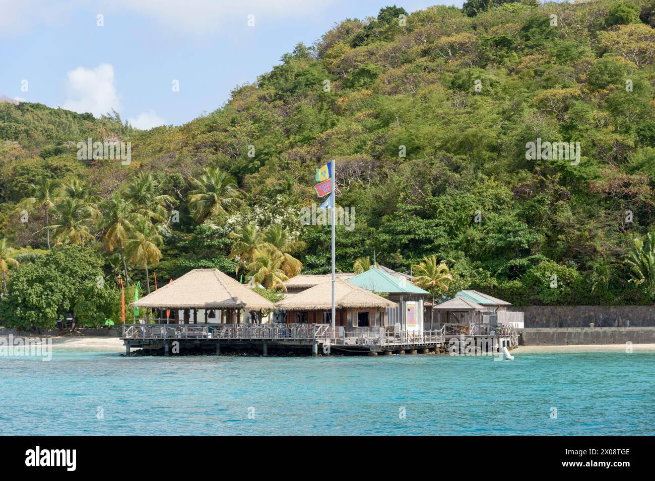 The legendary Basil's Bar in Britannia Bay, Lovell Village, Mustique ...