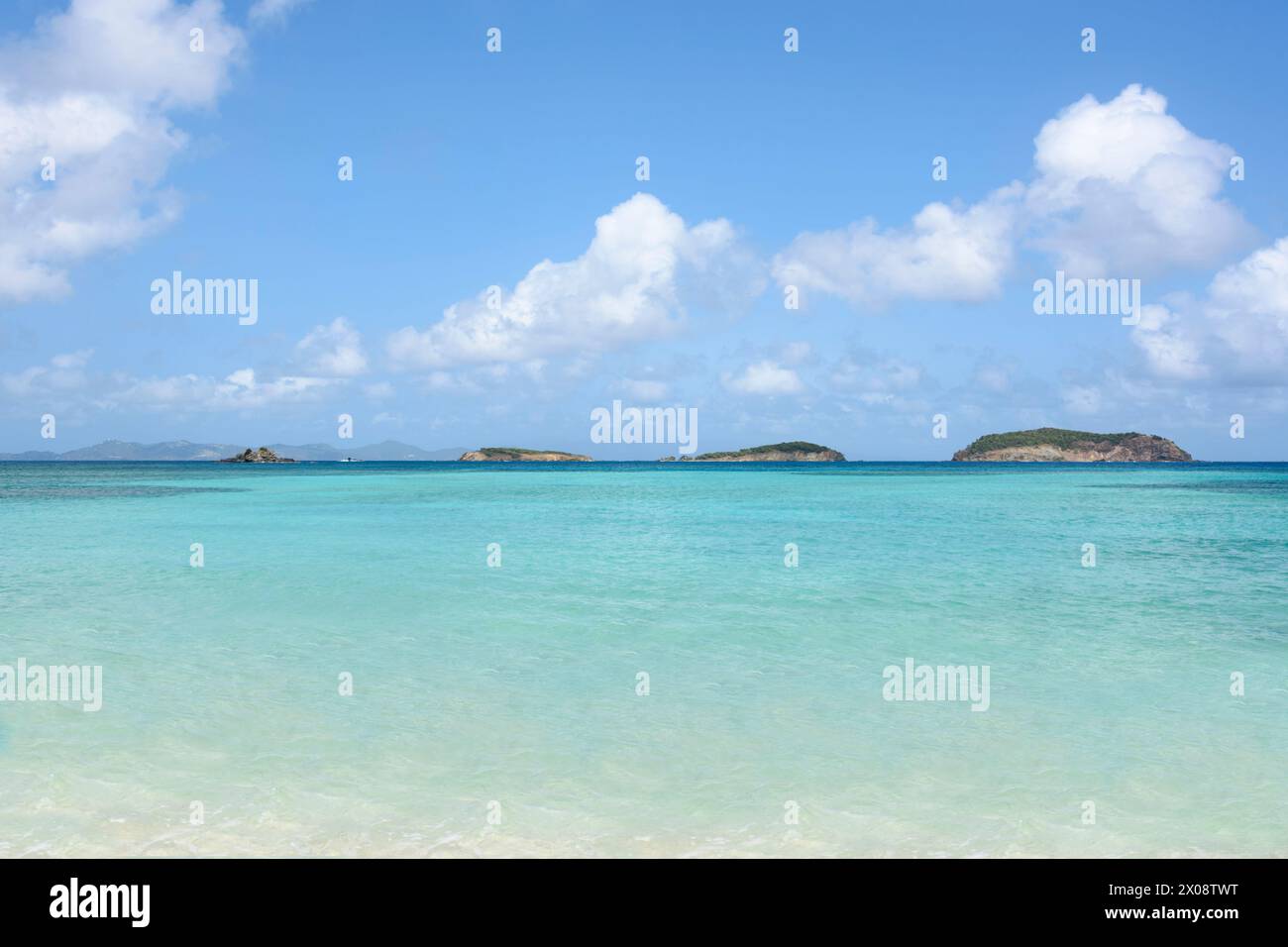 The Pillories Islands viewed from L’Ansecoy Kite Beach, Mustique Island ...