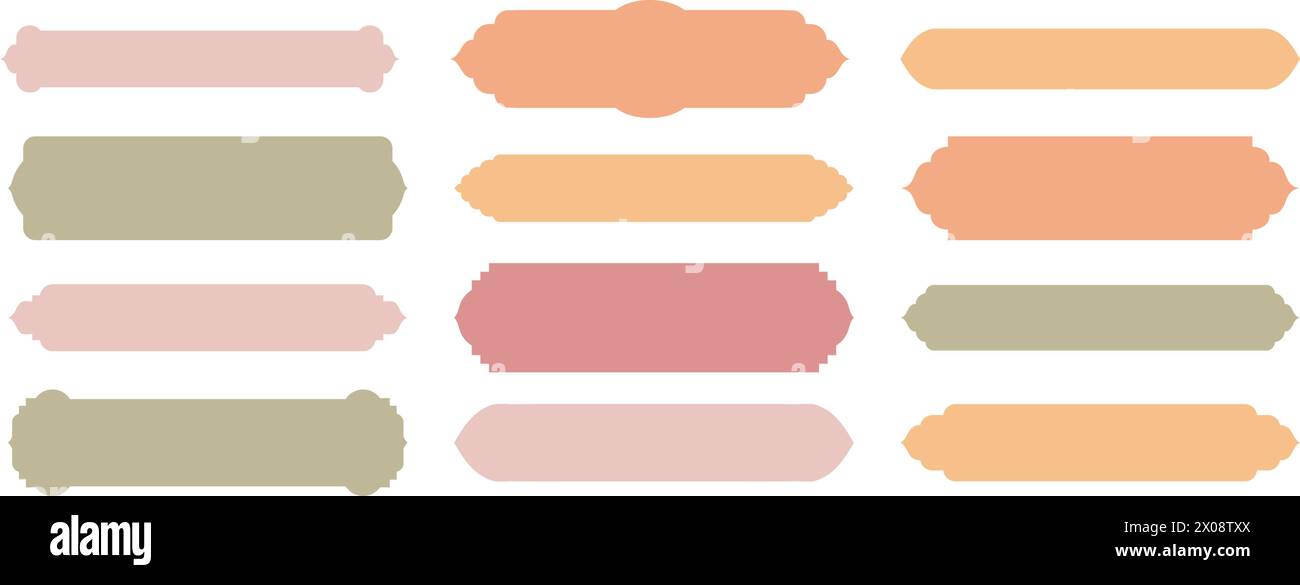 Collection of traditional Islamic horizontal window or door shapes for ...