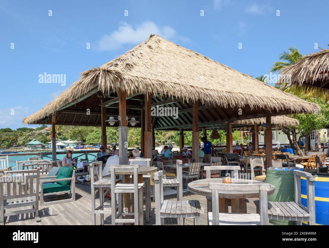 The legendary Basil's Bar in Britannia Bay, Lovell Village, Mustique ...