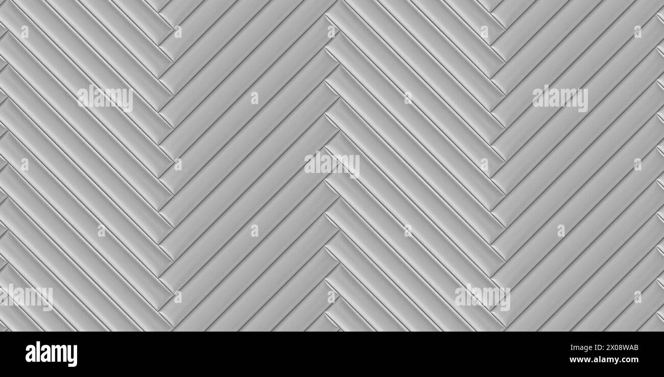 Soft convex wall panels, in light gray leather of herringbone shape ...