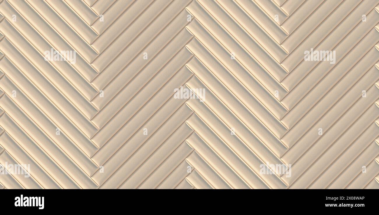 Soft convex wall panels, in pearl leather of herringbone shape with ...