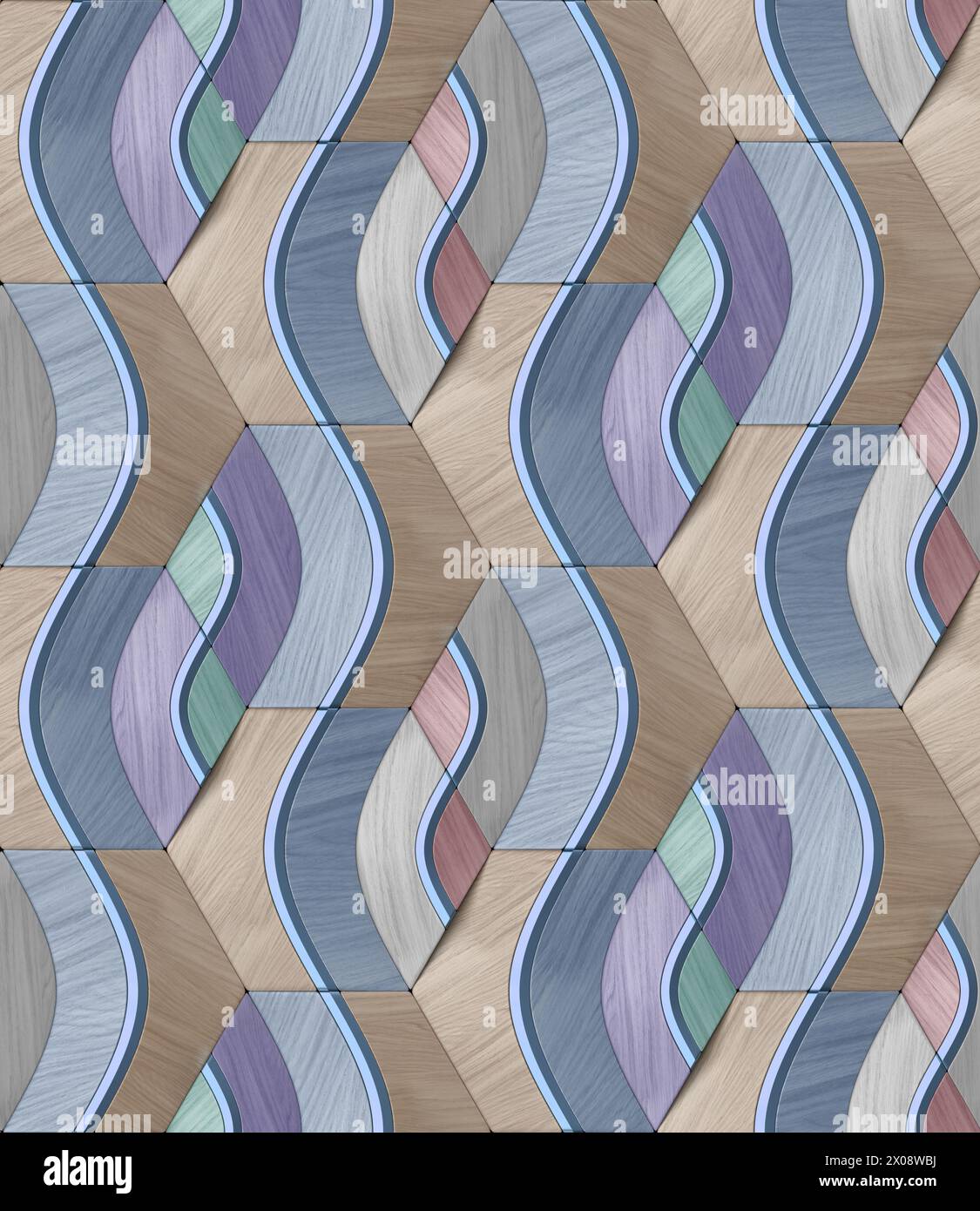 A unique combination of 3D shapes and seamless geometrical patterns ...