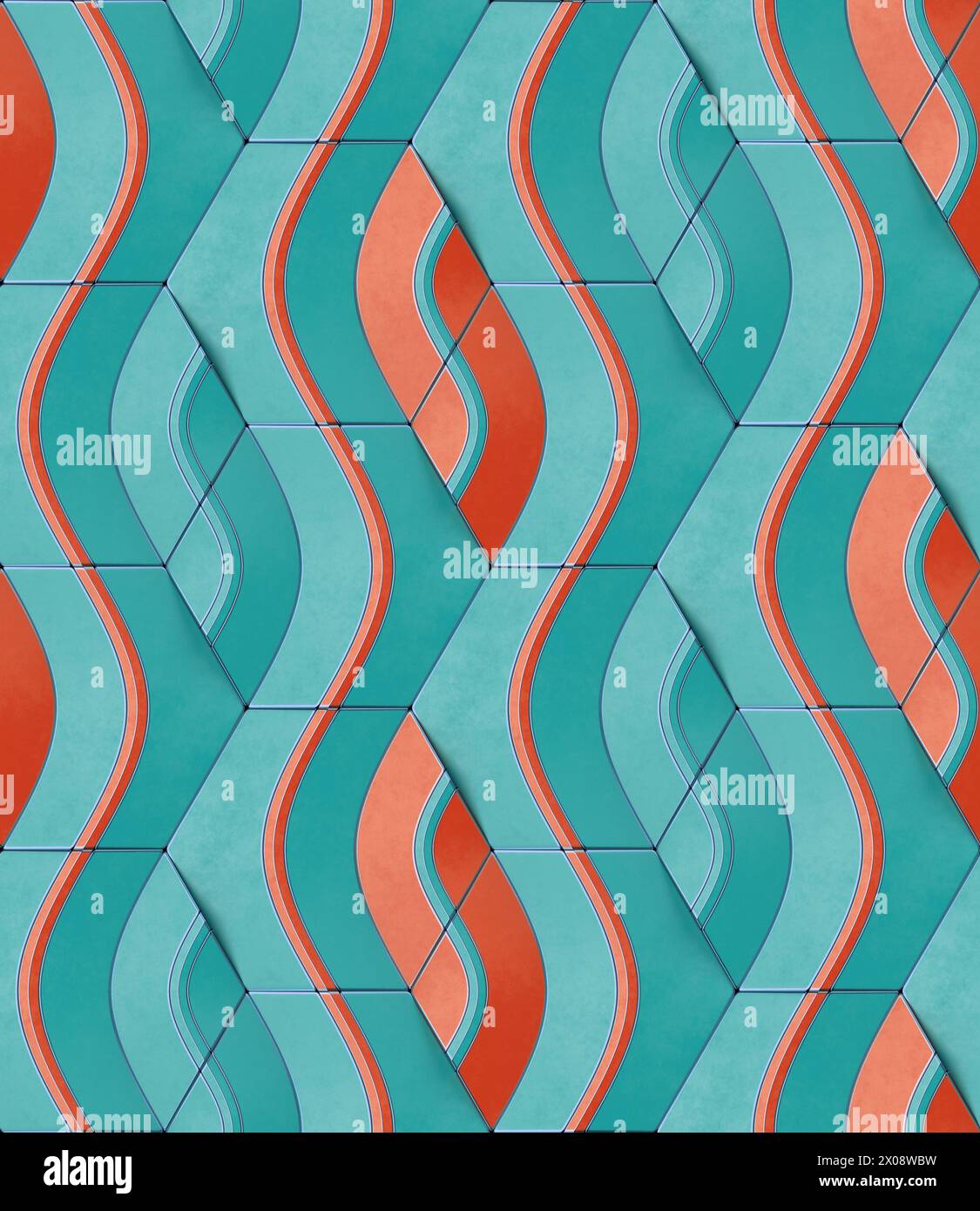 This premium seamless geometric wallpaper features a 3D pattern with ...