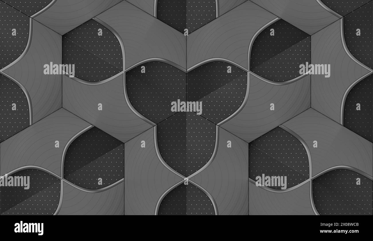 This image features a seamless, 3D geometric pattern with a ...