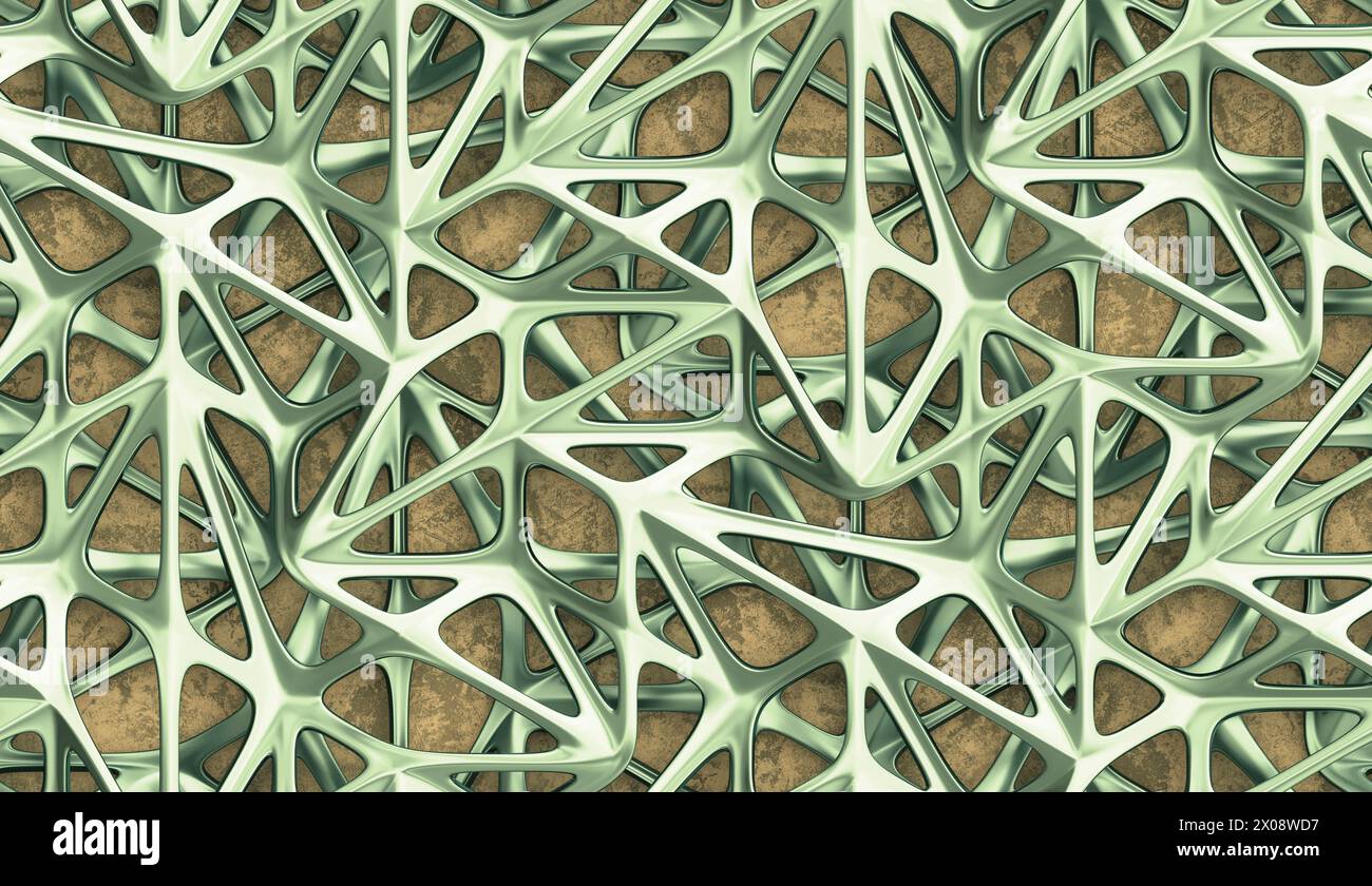 Two-layer 3d metal lattice on gray concrete background High quality ...