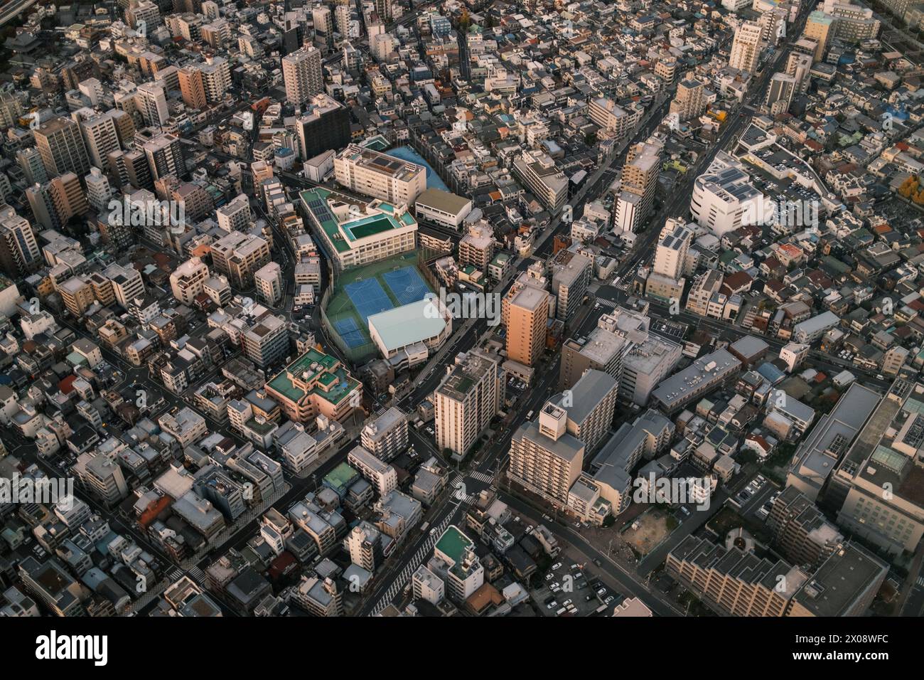 Overhead shot capturing the sprawling urban density of Tokyo with ...