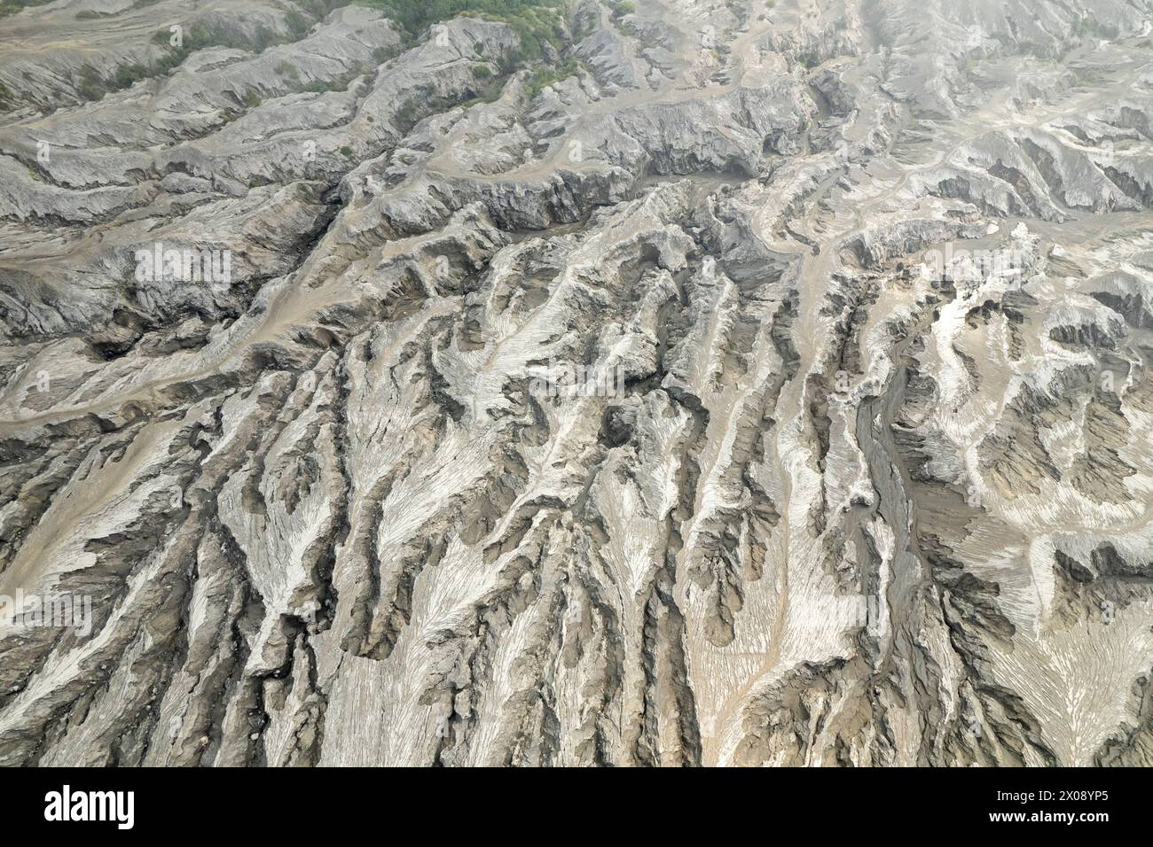 A captivating aerial perspective of the grooved terrain formed by ...