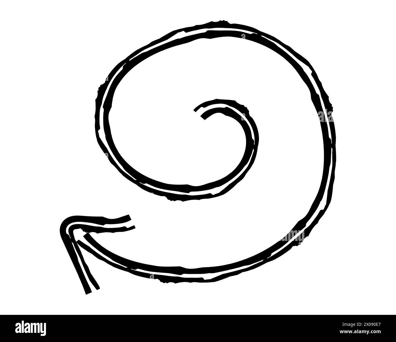 Hand drawn simple arrow drawn with wax crayon, chalk or charcoal ...