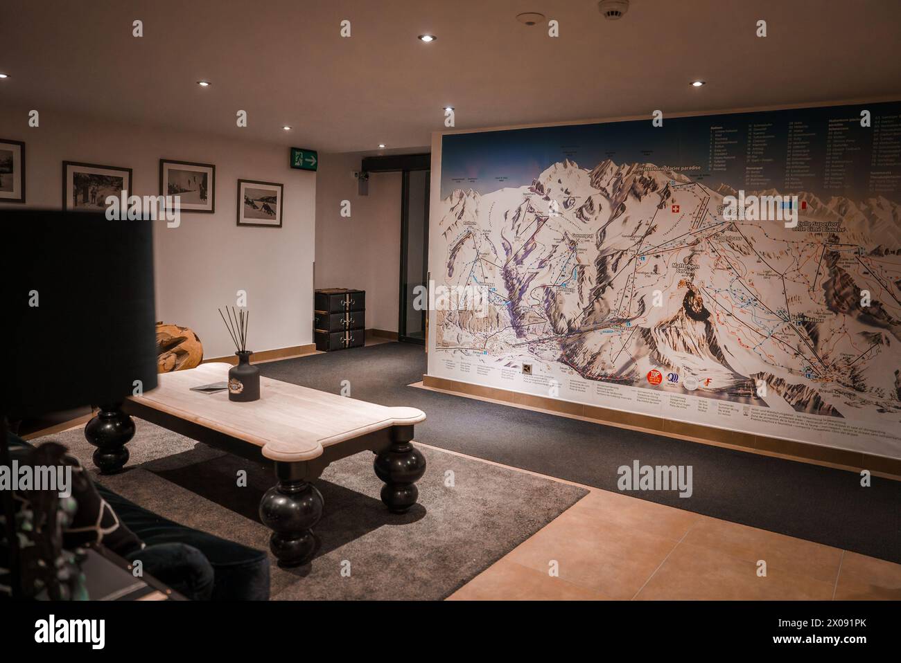 Modern Luxury Hotel Lounge in Zermatt Ski Resort, Switzerland Stock ...