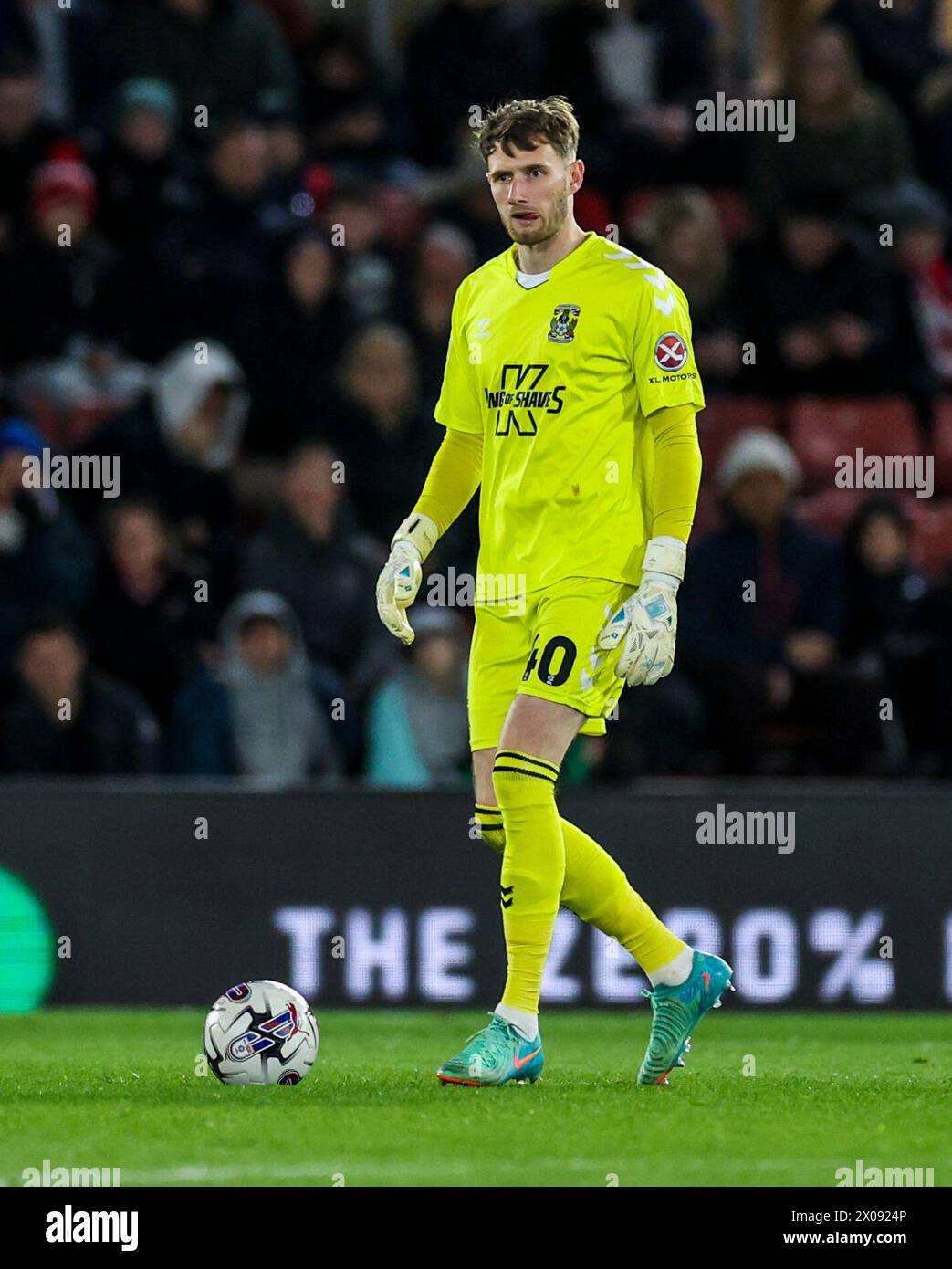 Coventry City goalkeeper Bradley Collins in action during the Sky Bet ...