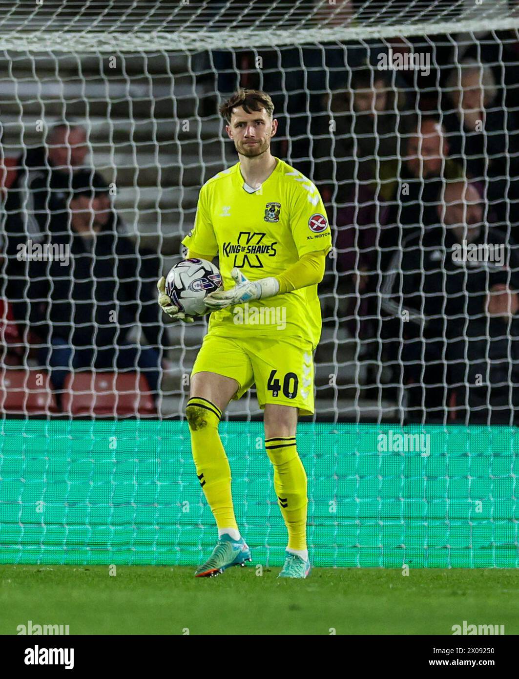 Coventry City goalkeeper Bradley Collins in action during the Sky Bet ...