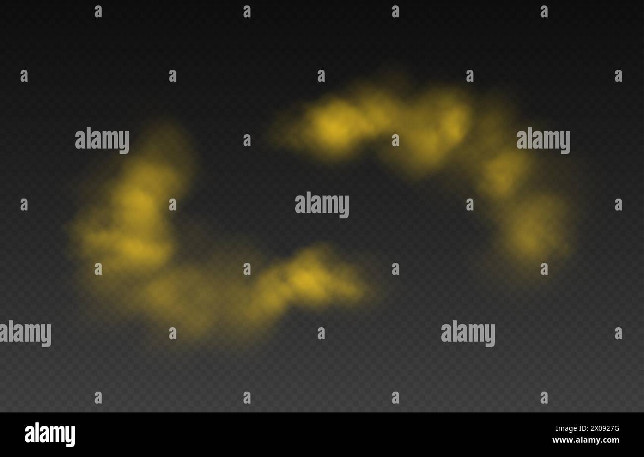 Yellow smoke, colorful fog, realistic smog, haze, mist or cloudiness ...