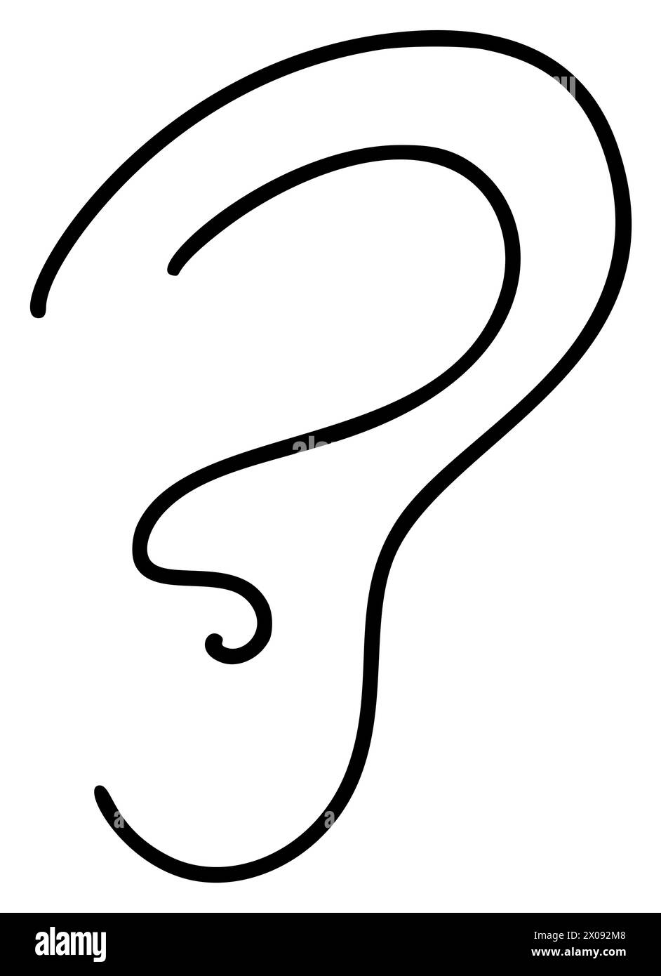 Ear, hearing line icon, outline vector sign, linear style pictogram ...