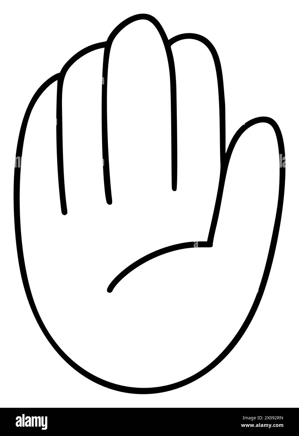 Drawn line of right hand icon gesture on white background, perfect for ...