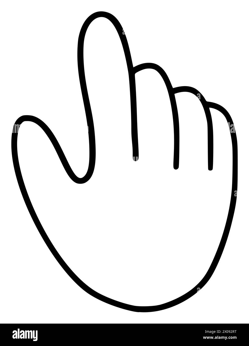 Drawn line of right hand icon gesture on white background, perfect for ...