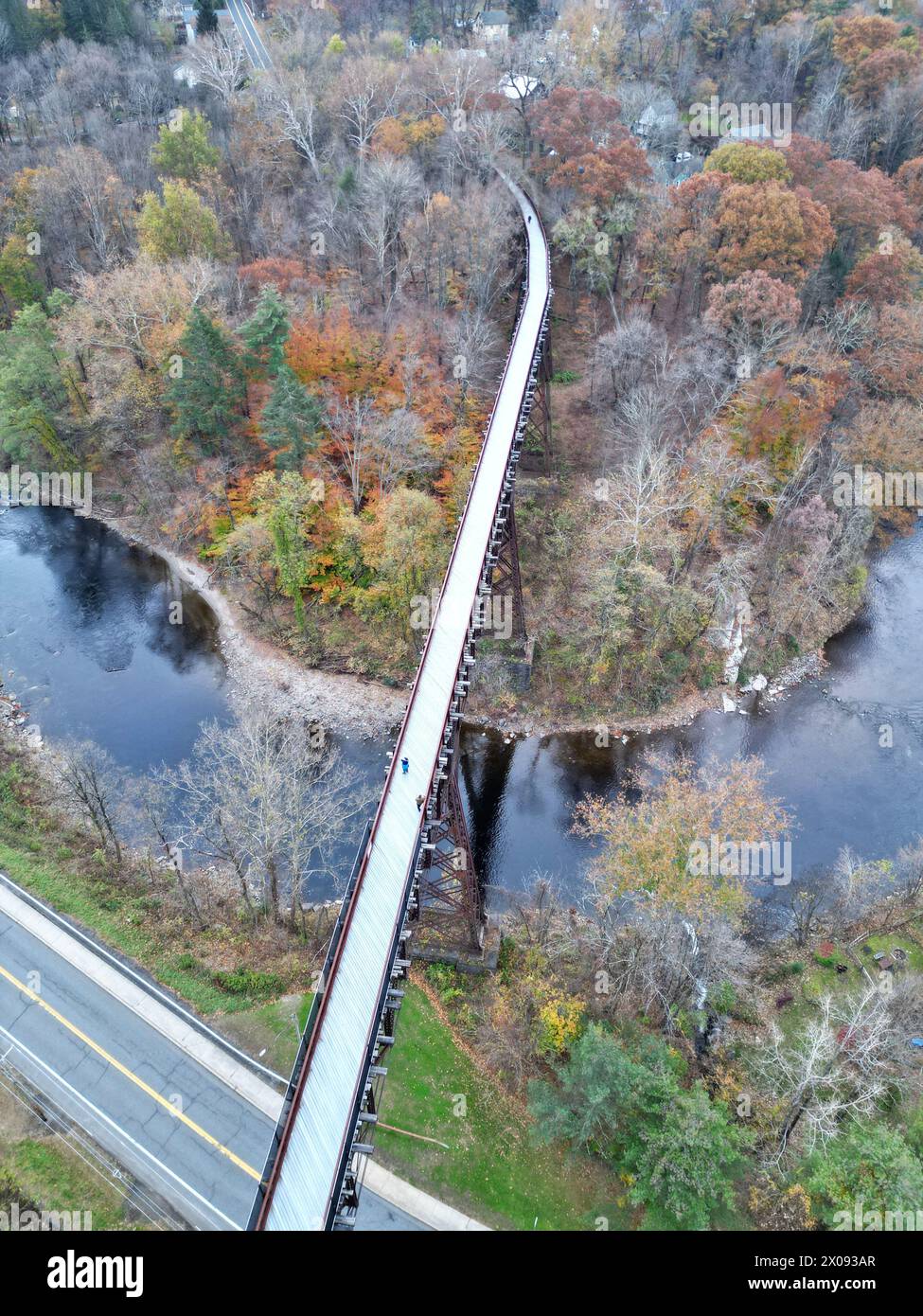Drone view railroad trestle hi-res stock photography and images - Alamy