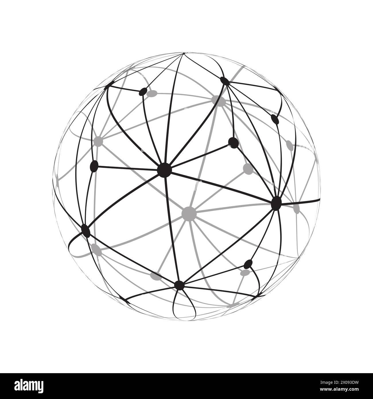 3d sphere with global line connections Cut Out Stock Images & Pictures ...