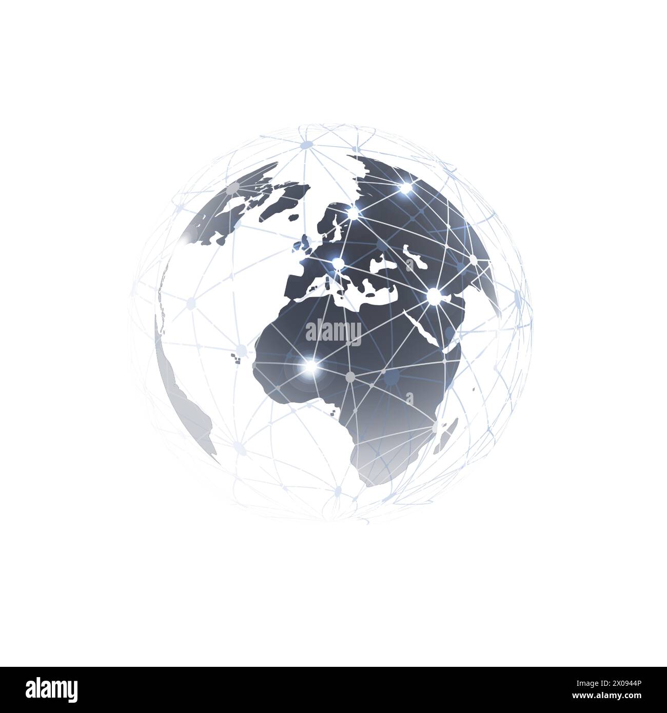 Black and White Global Networks Concept - Transparent Earth Globe ...