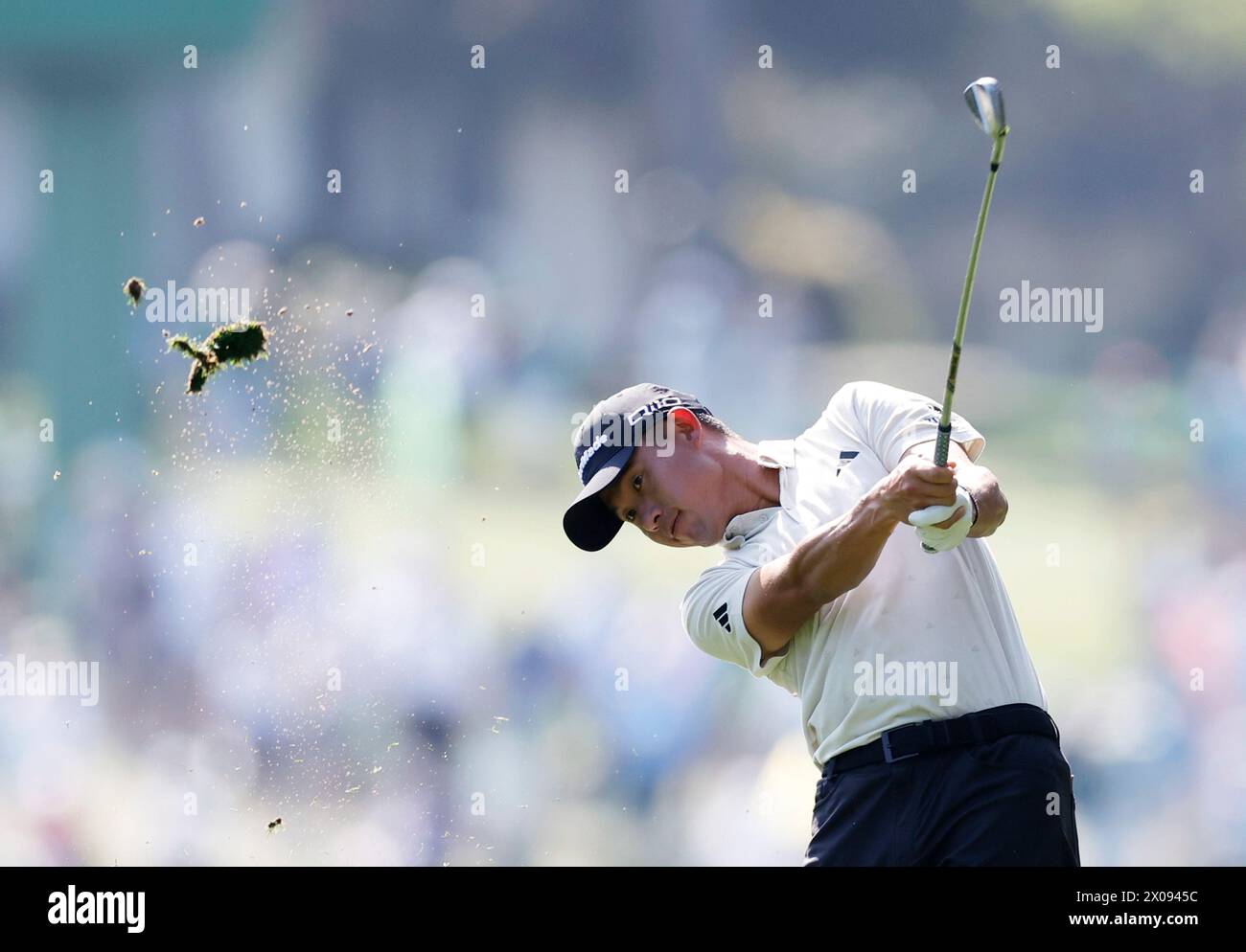 Augusta, United States. 10th Apr, 2024. Collin Morikawa hits his ...