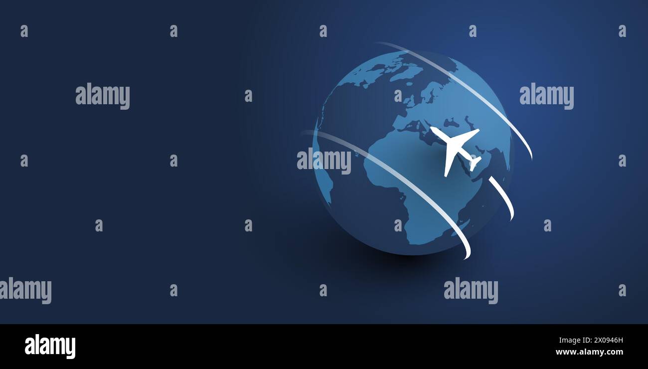 Traveling Around the World - Travel by Airplane - Modern Style Earth ...