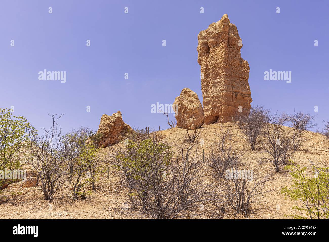 Picture of the famous Vingerklip rock needle in northern Namibia during ...