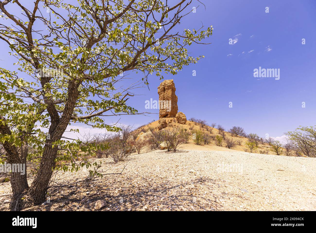 Picture of the famous Vingerklip rock needle in northern Namibia during ...