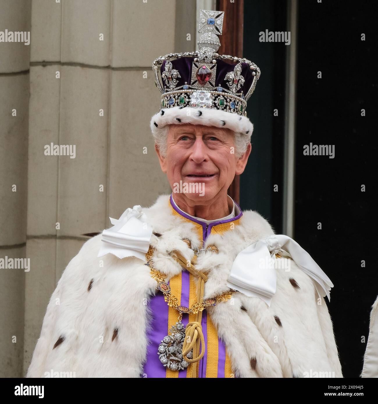 His Majesty The King Charles III photographed on the palace balcony ...