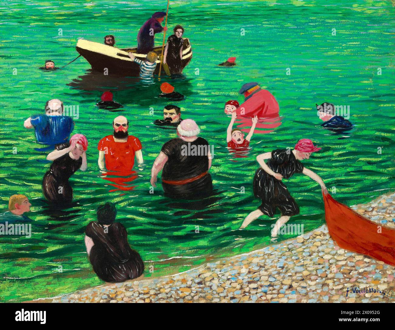 Felix Vallotton - Bathing in Etretat - 1899 Stock Photo - Alamy