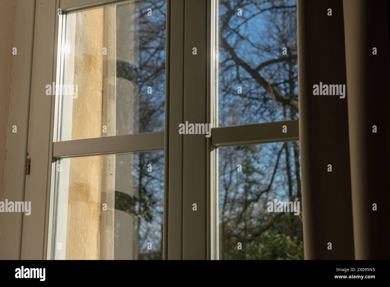 double glazed window with light and transparency effects, the solar ...
