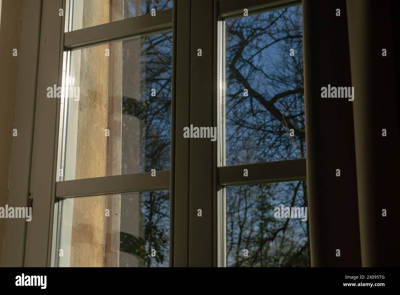 double glazed window with light and transparency effects, the solar ...