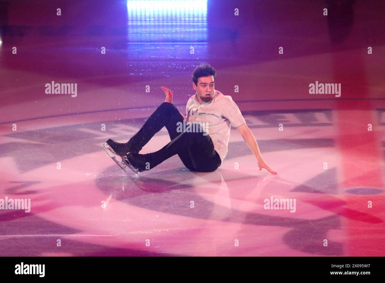Makar Ignatov, athlete performs in the second part of the figure ...