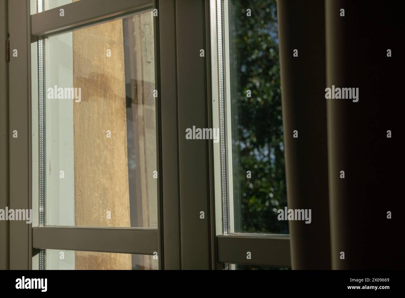 double glazed window with light and transparency effects, the solar ...