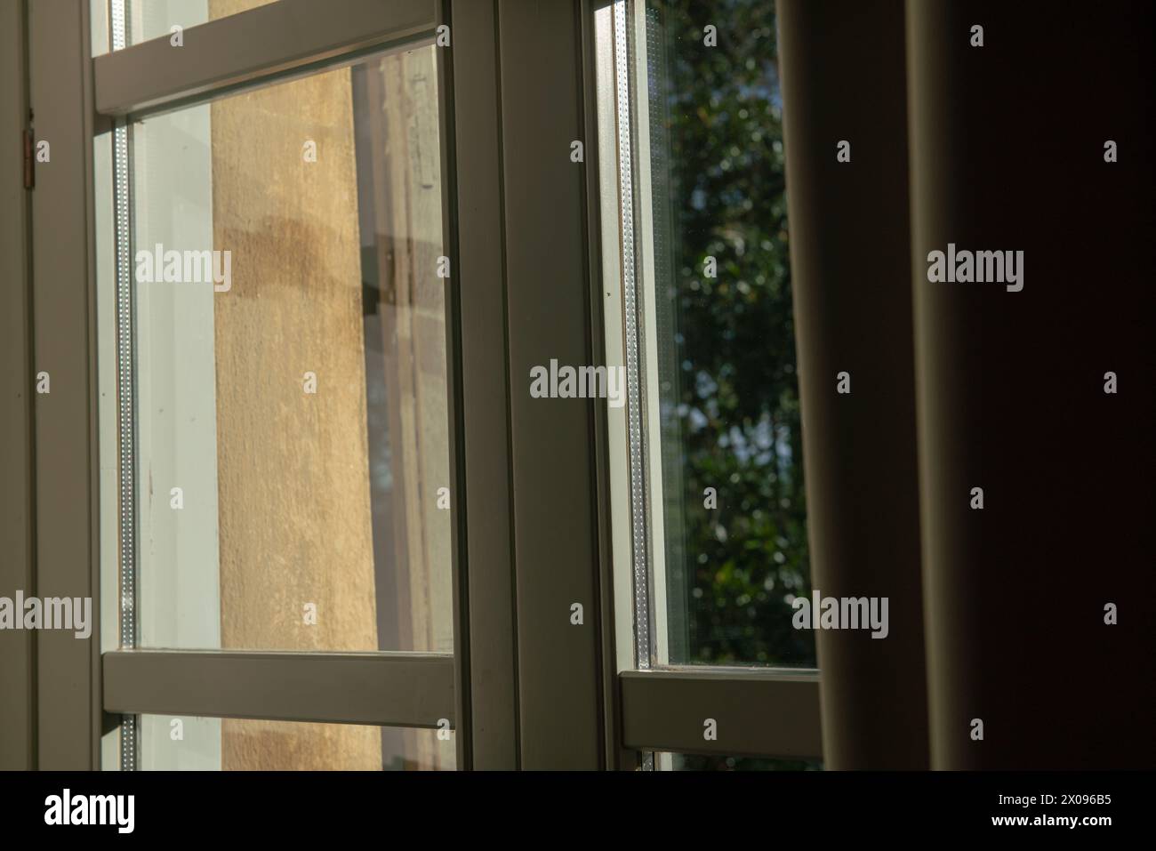 double glazed window with light and transparency effects, the solar ...