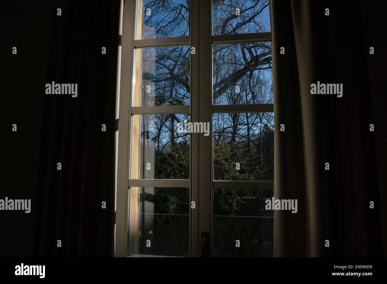 double glazed window with light and transparency effects, the solar ...