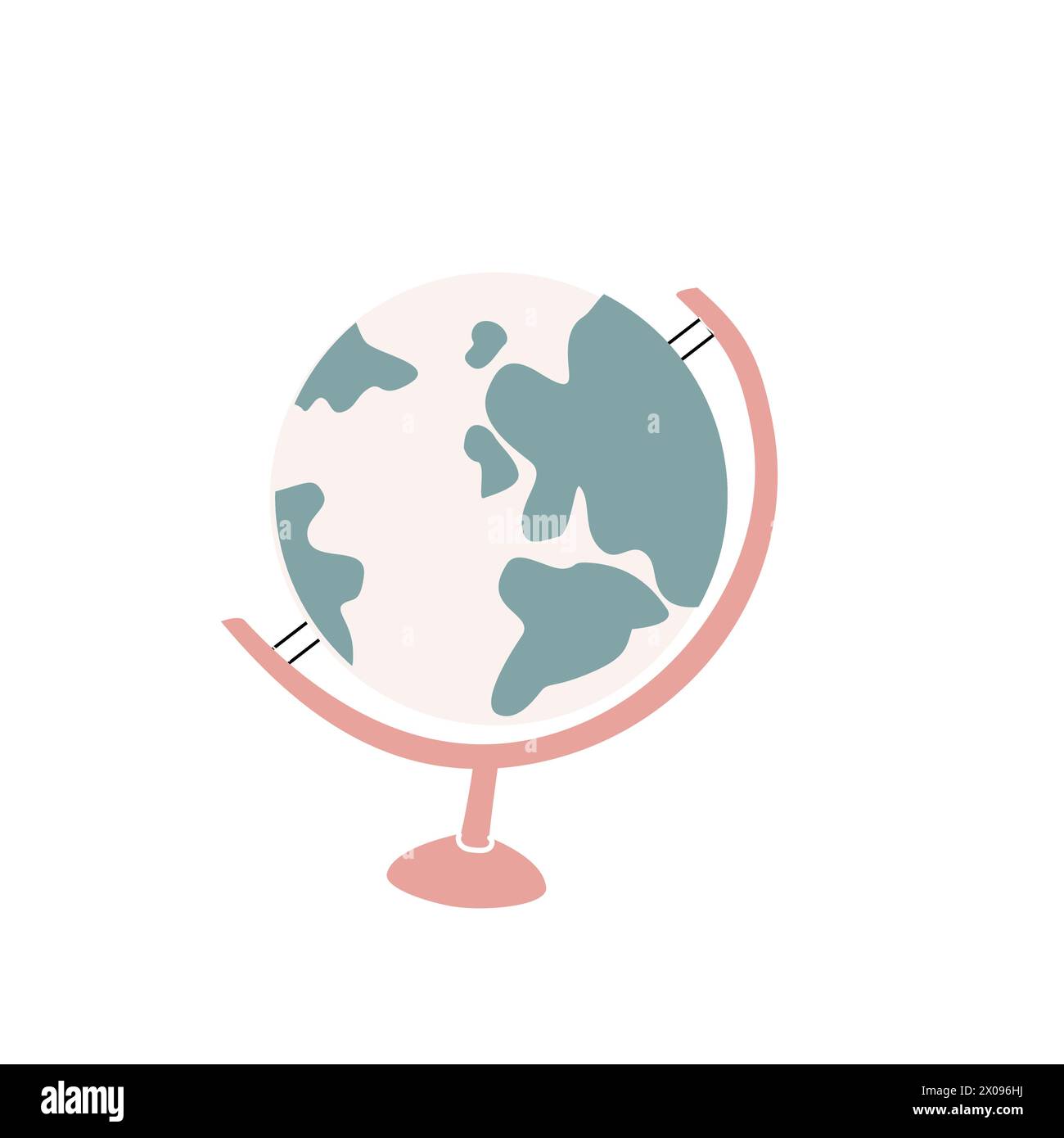Cartoon world globe in pastel colors. Vector illustration for poster ...